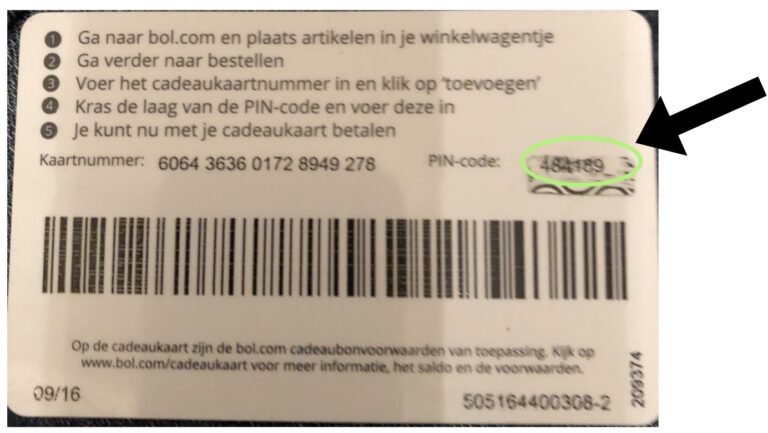 Bol.com cadeaukaart saldo checken - uitleg - Cadeaubon service